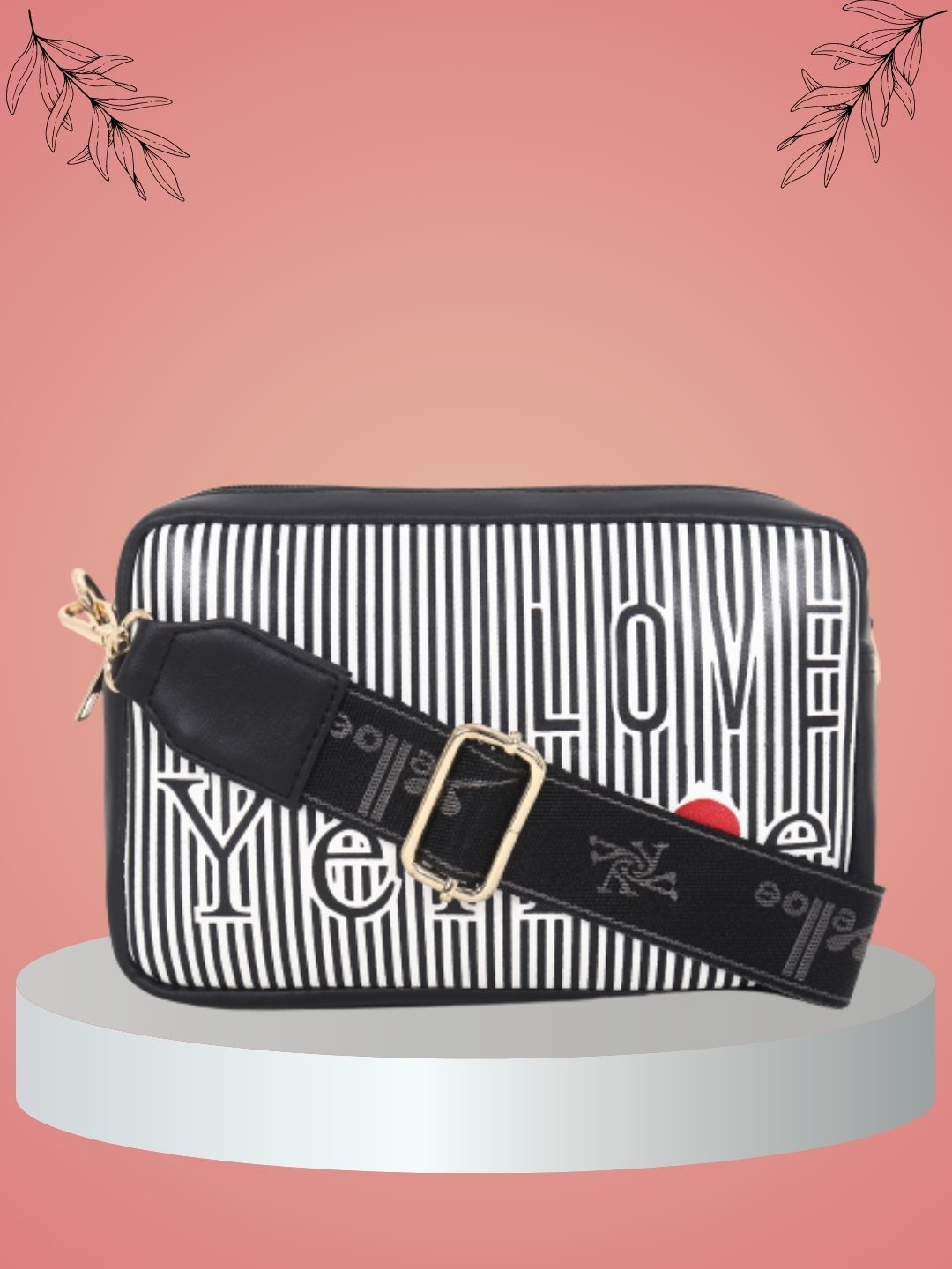 Black Printed Sling Bag